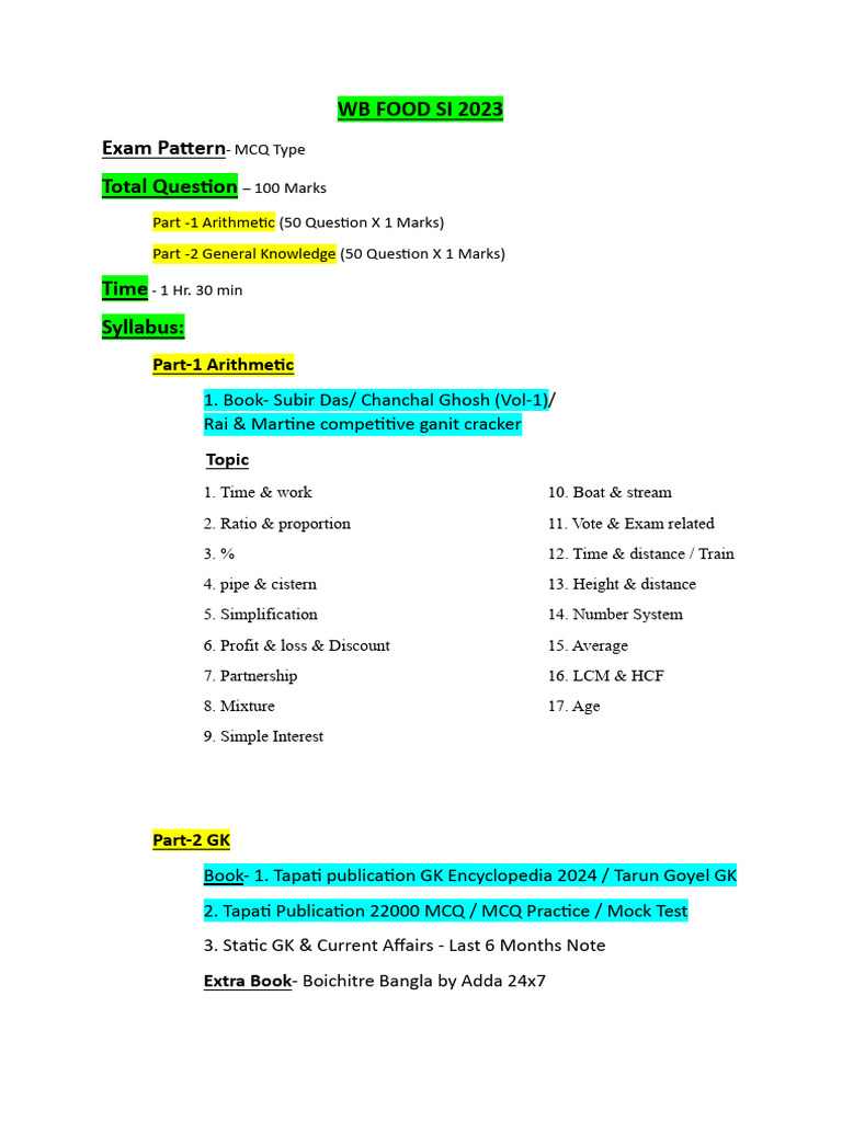 WB Food Si 2023 | PDF