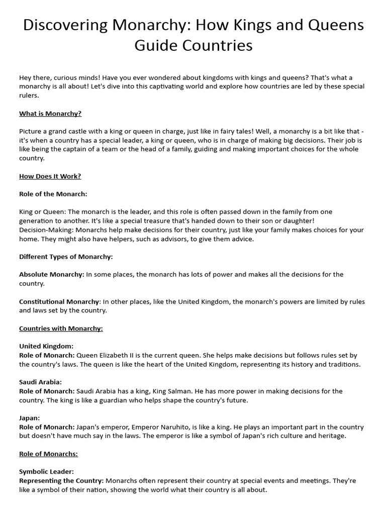 Discovering Monarchy | PDF | Monarchy | Monarch