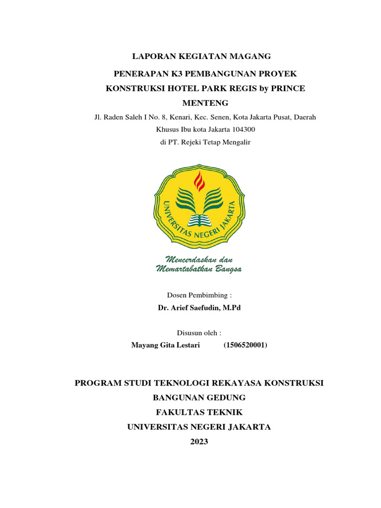 Revisi Laporan Magang 119 - Mayang Gita Lestari - 1506520001 | PDF