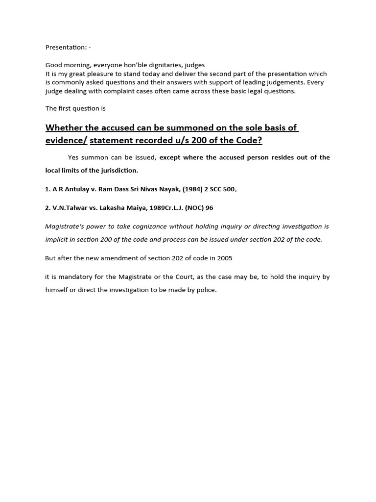 Presentation Part II Final | PDF | Complaint | Common Law