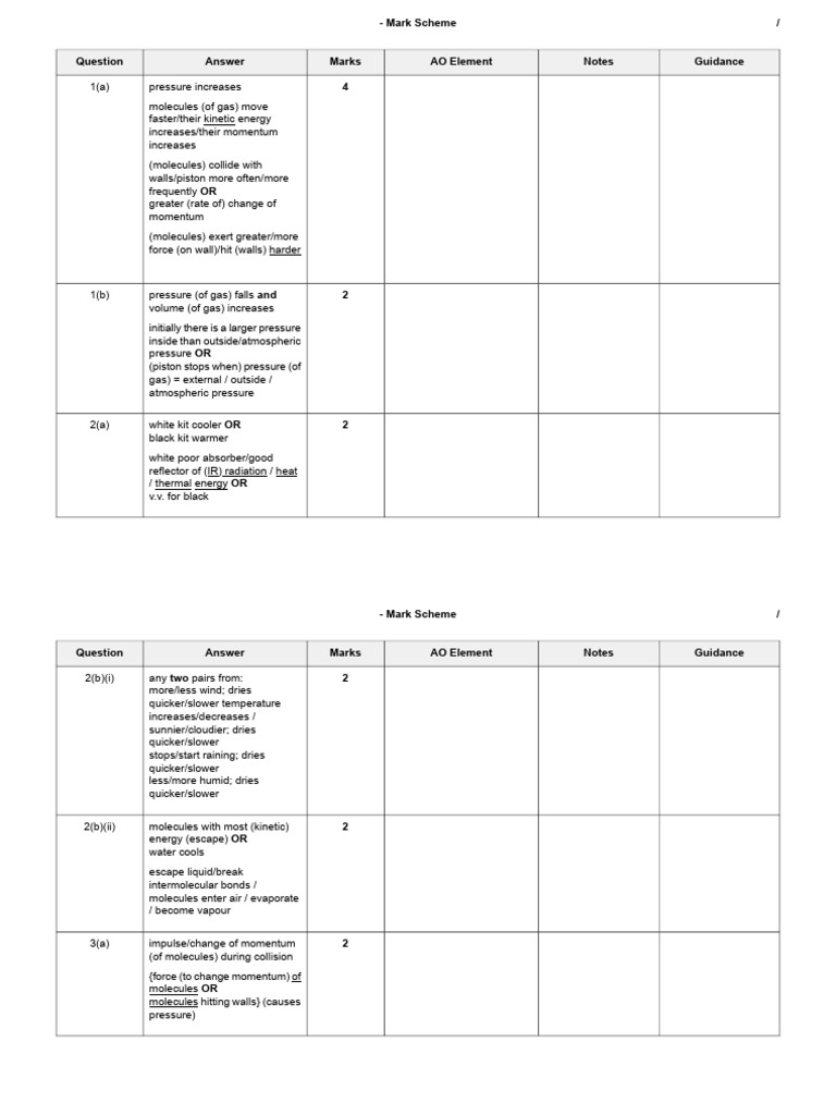 0625 Simple Kinetic Molecular Model of Matter - P4 - MS2 | PDF | Gases ...
