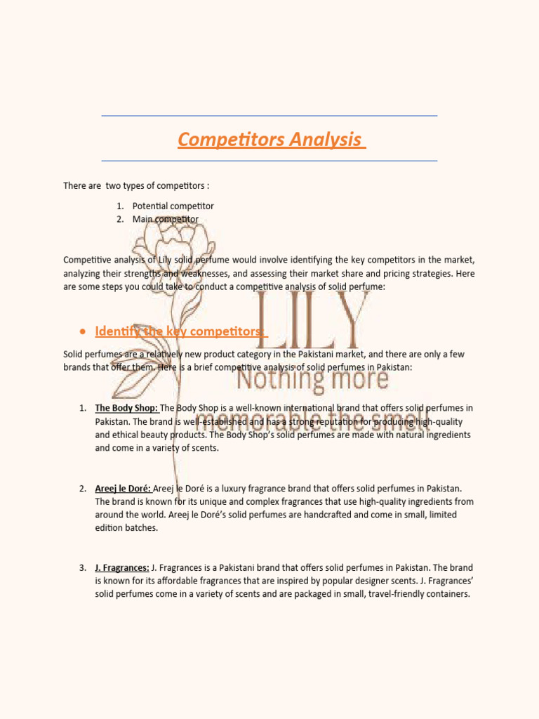 Competitors Analysis 1 | PDF | Perfume | Brand