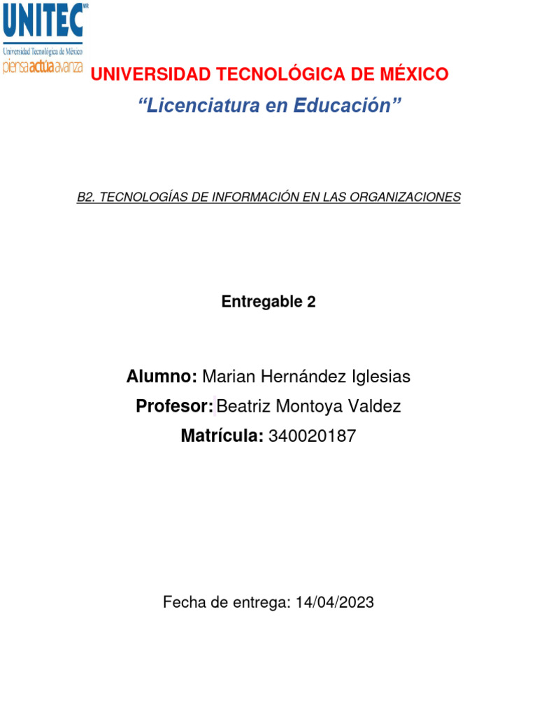 ENTREGABLE2 Hernandez | PDF | Bases de datos | Software