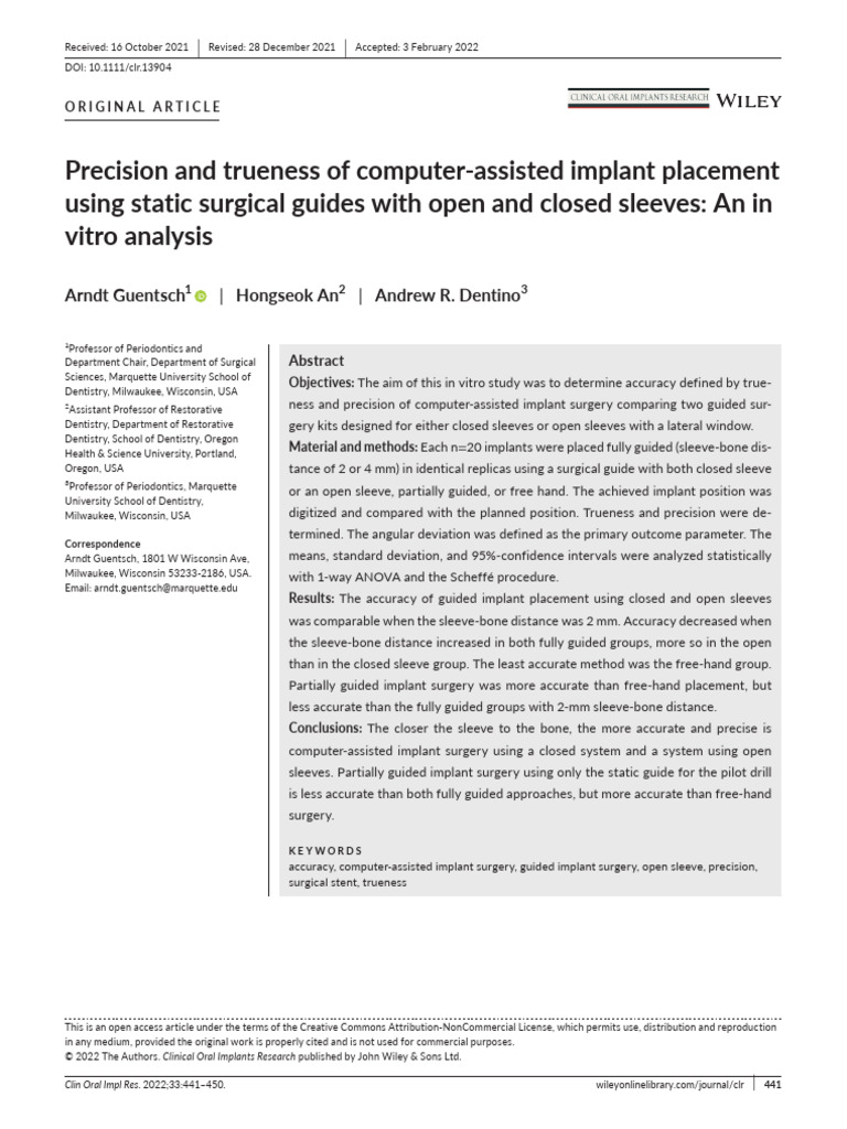 S - 2022 - Precision and Trueness of Computer Assisted Implant ...