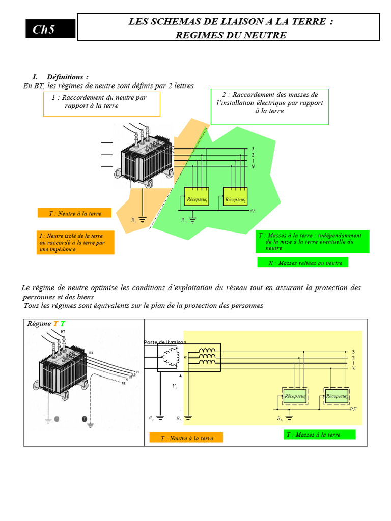 Régimes de Neutre en Électricité BT | PDF | Puissance (physique ...