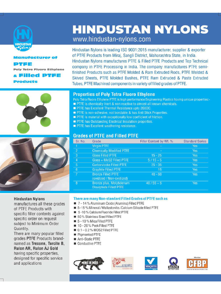 E Catalogue of Ptfe Products | PDF