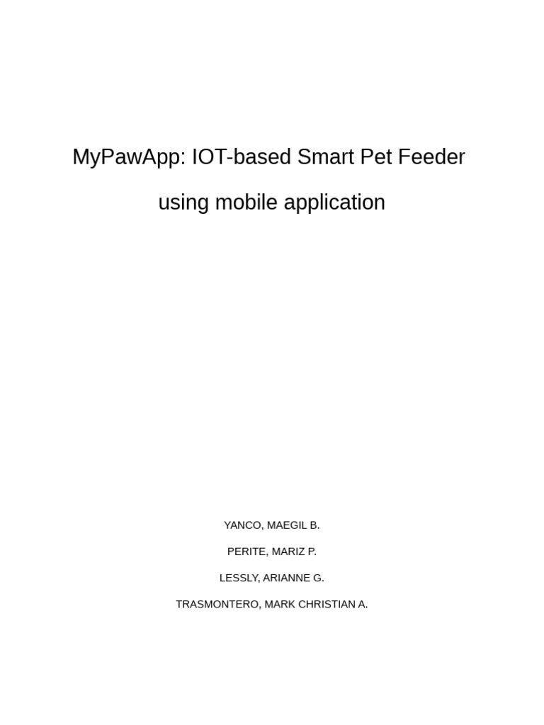 MyPawApp IOT Based Smart Pet Feeder Using Mobile Application | PDF ...