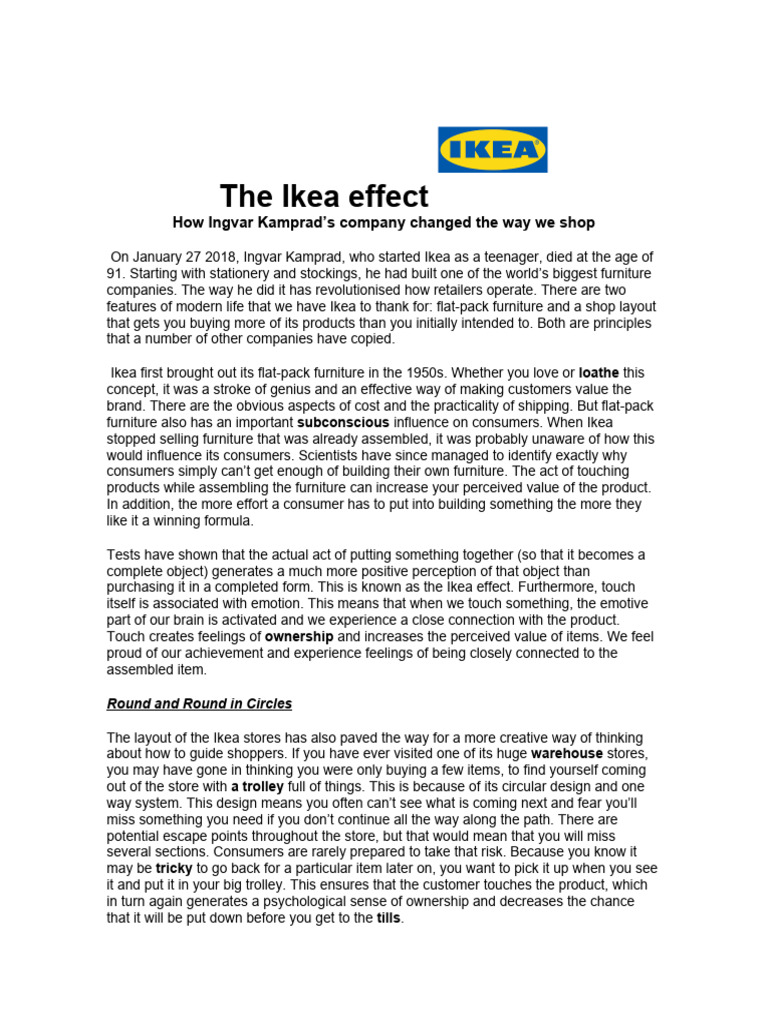 The Ikea effect Luz Valeria | PDF | Cognitive Science | Cognition