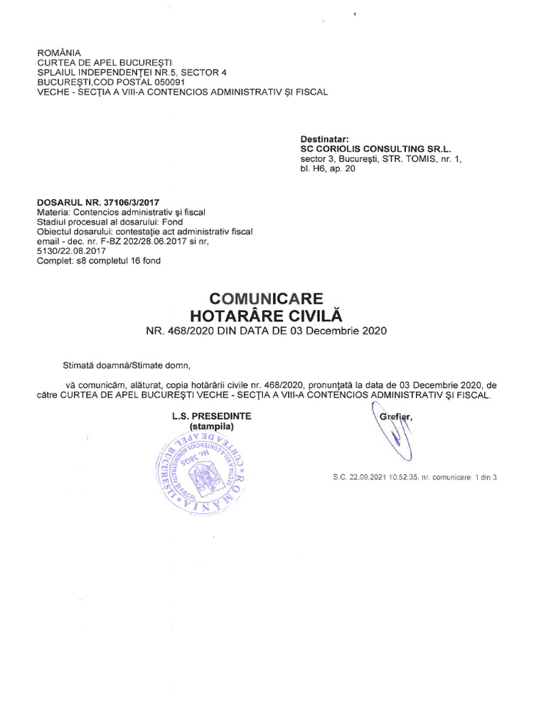 Sentinta Coriolis | PDF