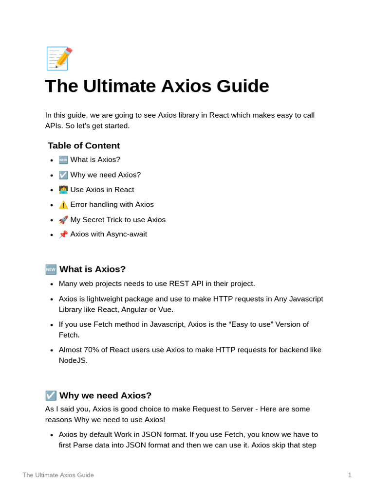 The Ultimate Axios Guide | PDF | Json | Computer Engineering