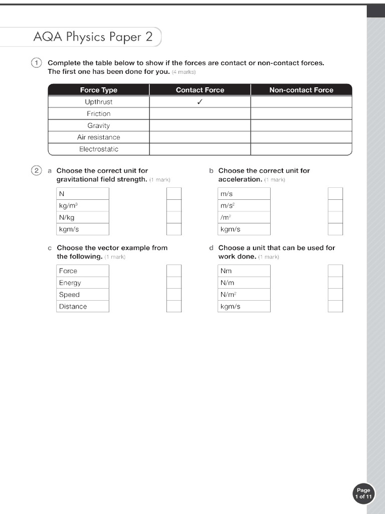Physics Paper 2 Practice | PDF