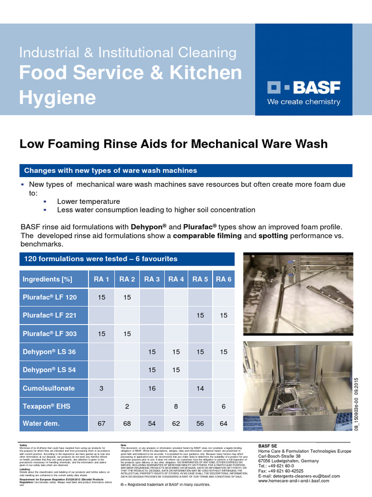 I&I - OPP Low Foaming Rinse Aids For Mechanical Ware Wash) | PDF ...