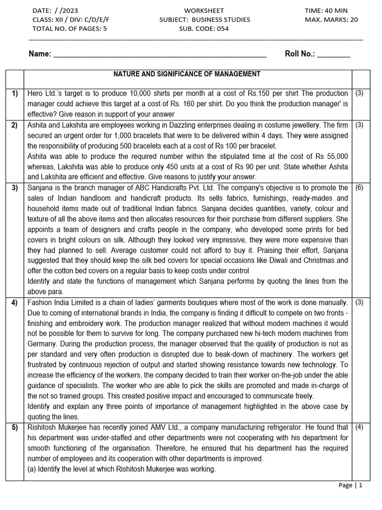 Case Studies 12 BST - Done | PDF | Sales | Employment