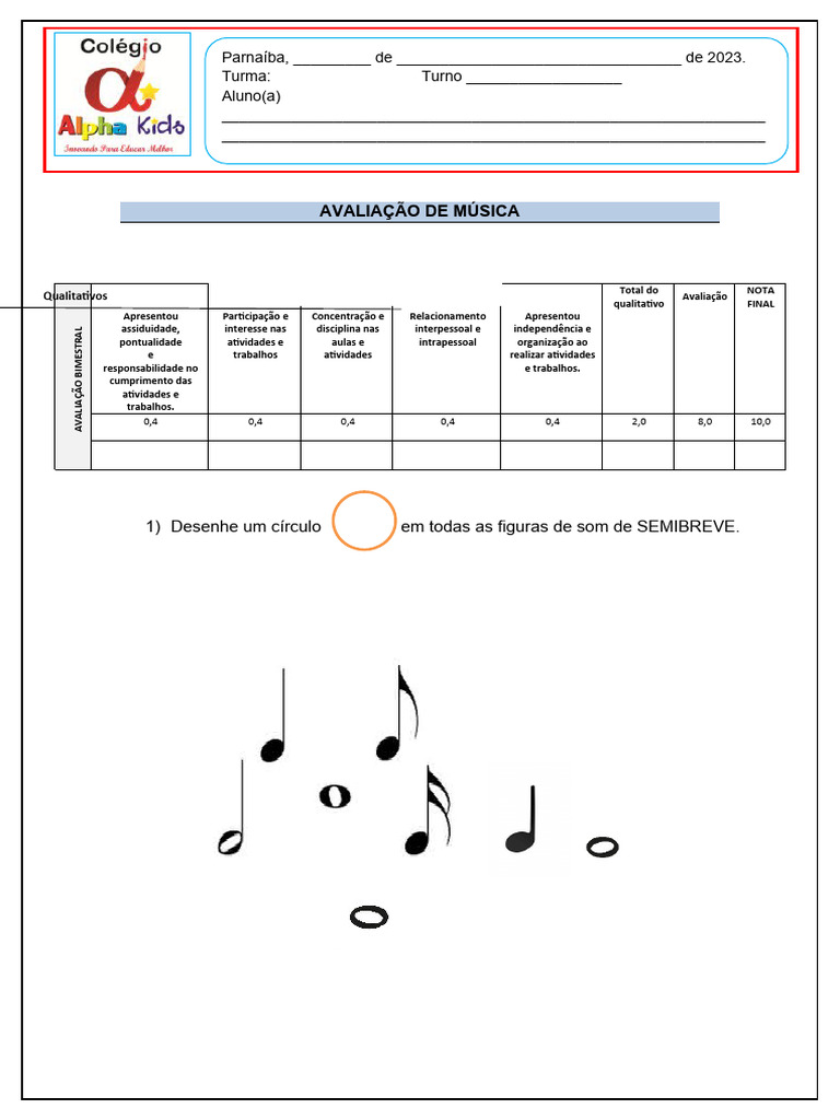 1º e 2º Mus Alpha JUN23 | PDF | Formas musicais | Teoria da Música
