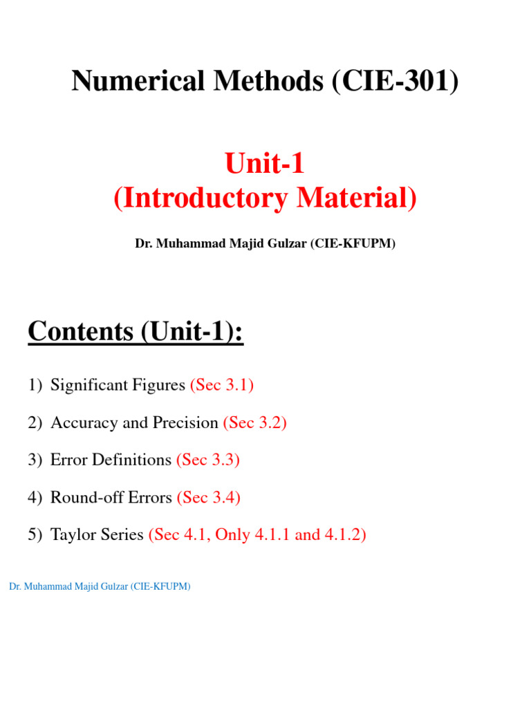 Unit 1 (Introductory Material) | PDF | Significant Figures | Accuracy ...
