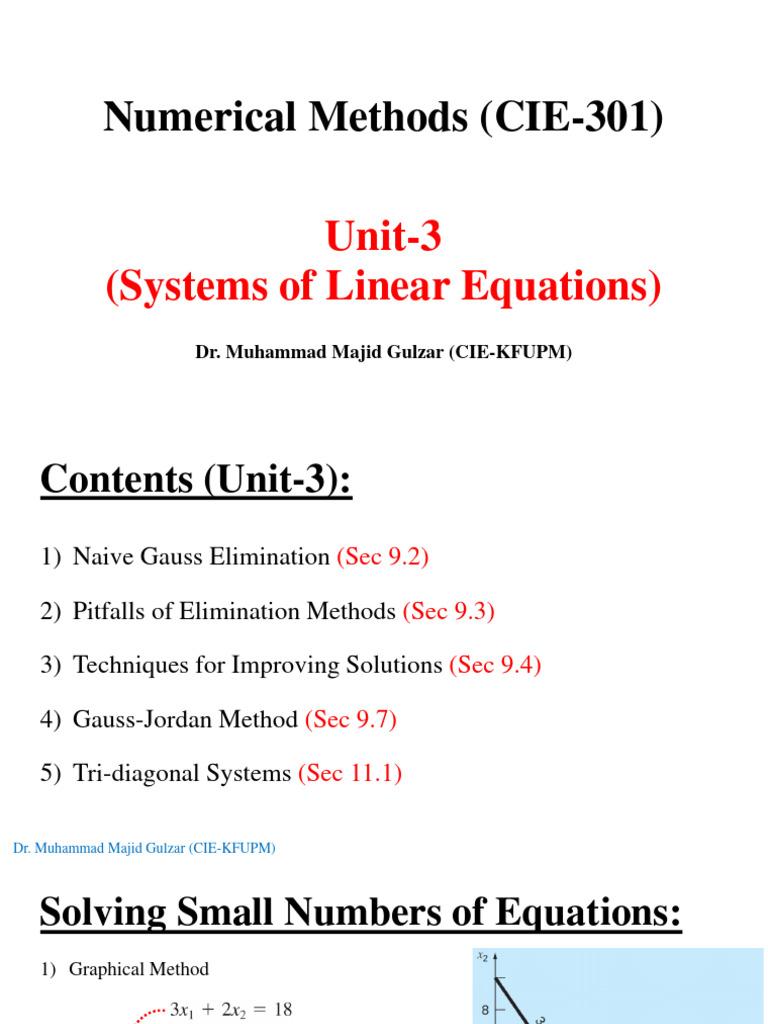 Unit 3 (Systems of Linear Equations) | PDF | Mathematics Of Computing | Mathematical Logic