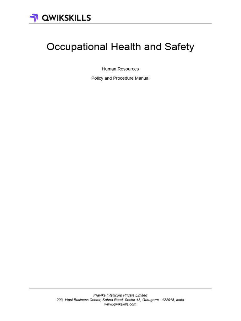 Occupational Health and Safety Draft 1 W.E.F. Jan 2024 | PDF | Occupational Safety And Health ...