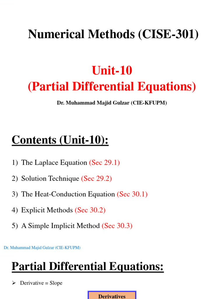 Unit 10 Partial Differential Equations Pdf Partial Differential