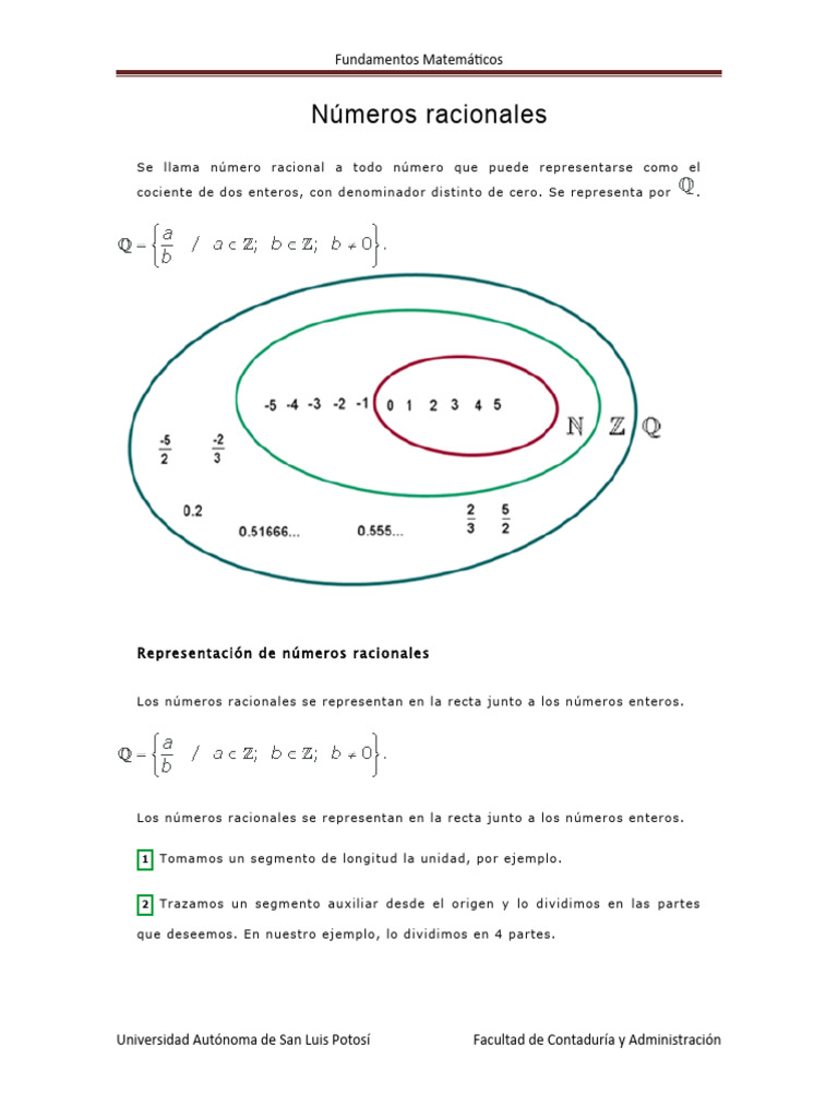 Numeros Racionales | PDF | Exponenciación | Número racional