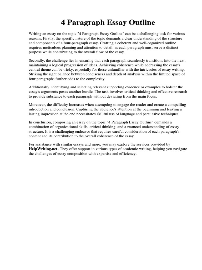 4 Paragraph Essay Outline | PDF | Influenza | A Midsummer Night's Dream