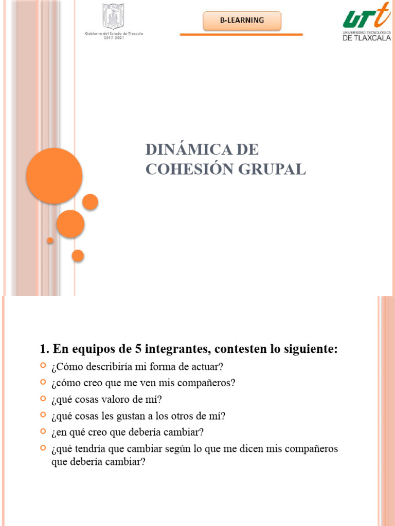 Actividad 5 Dinámica de Cohesión Grupal | PDF