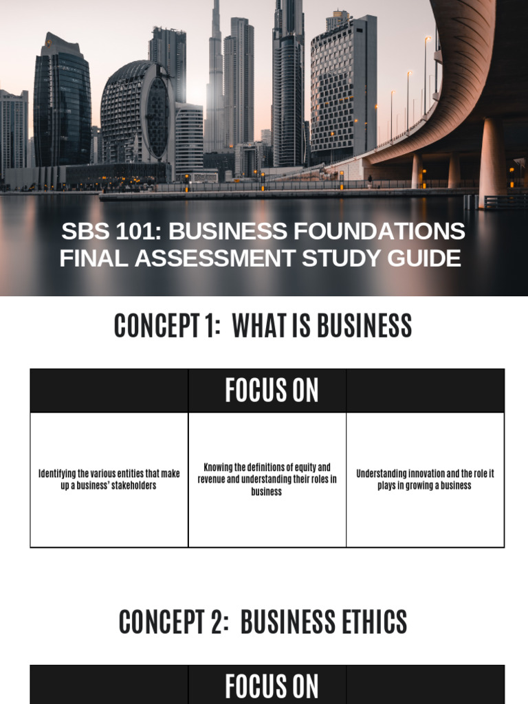 SBS 101 Business Foundations Guide | PDF | Analytics | Marketing