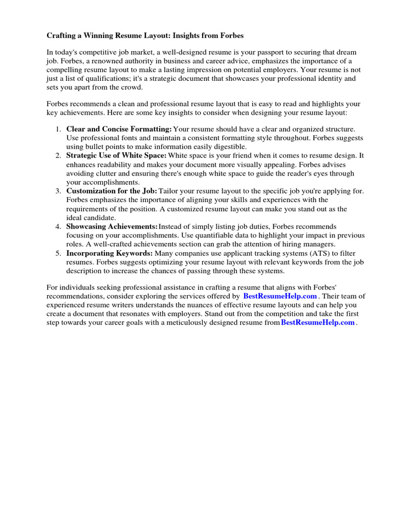 Resume Layout Forbes | PDF | Résumé | Human Communication