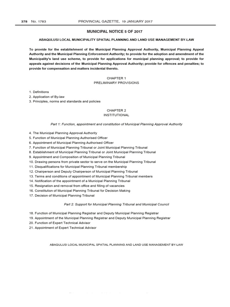 Abaqulusi Municipality SPLUMA By-Law | Download Free PDF | By Law | Appeal