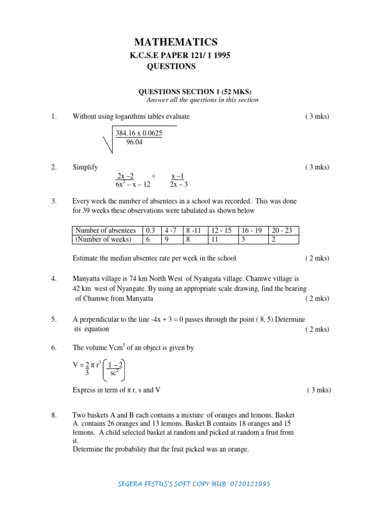 Maths PP1 | PDF | Mathematics
