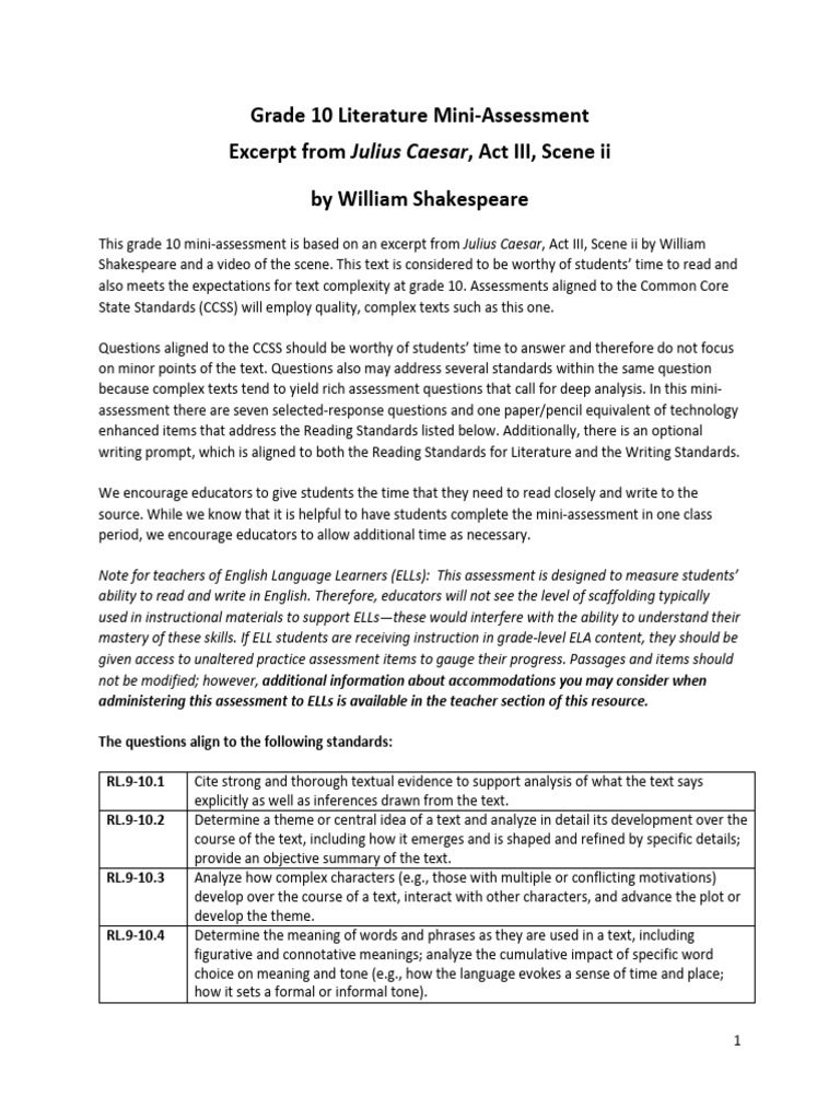 Julius Caesar Act III Scene 2 - 10MA | PDF | Julius Caesar | Mark Antony