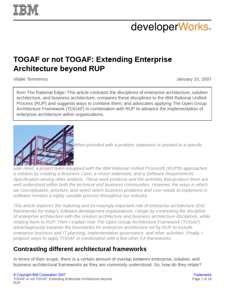 Togaf or Not Togaf | PDF | Enterprise Architecture | Software ...