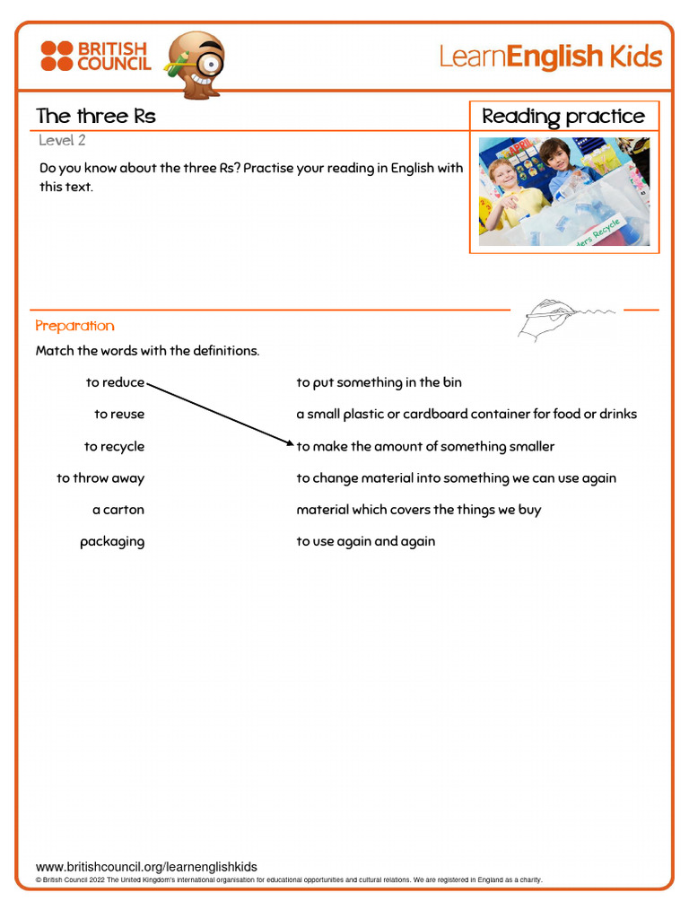 Reading Practice The Three Rs Worksheet | PDF