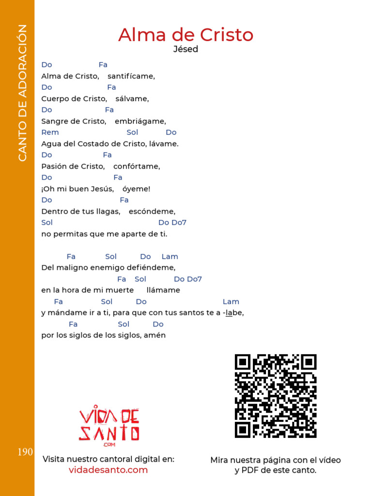 Alma de Cristo Acordes Jesed Canto Eucaristico | PDF