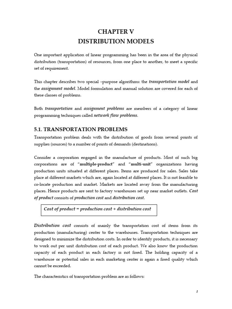 Chapter V Transportation and Assignment Problems | PDF | Mathematical ... Chapter V Transportation and Assignment Problems | PDF | Mathematical ...