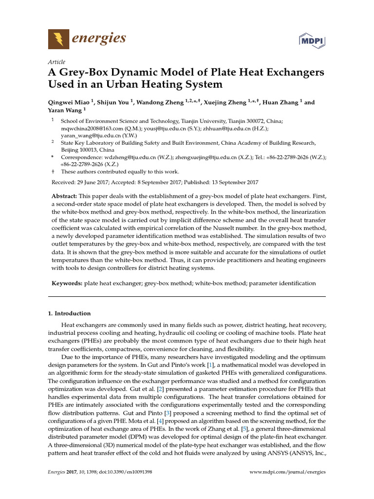 Grey Box Modeling of Heat Exchanger | PDF | Fluid Dynamics | Heat Transfer