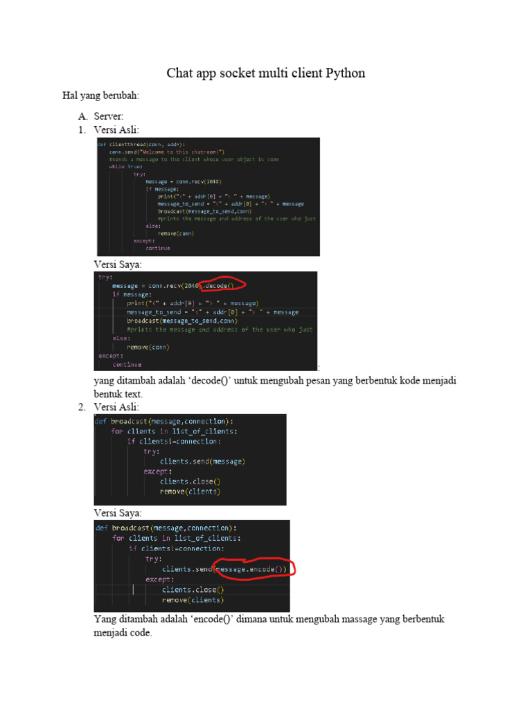 Chat App Socket Multi Client Python | PDF | Komputer