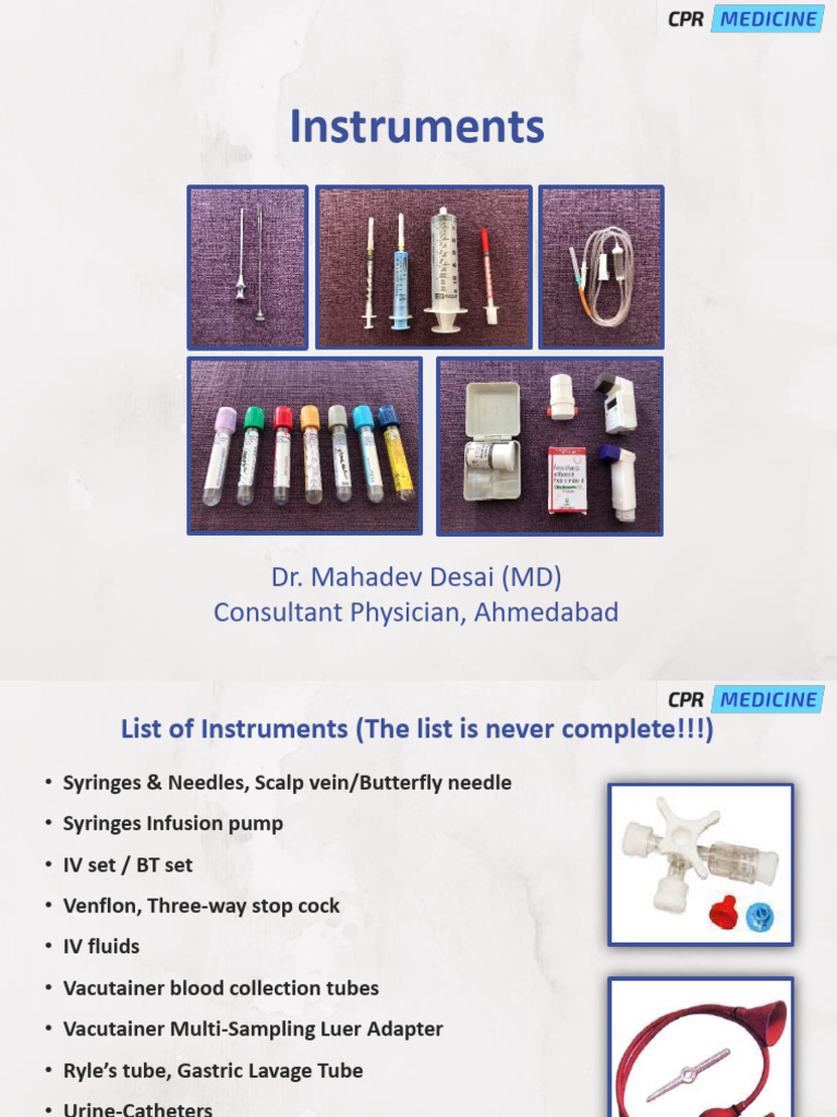 Instruments Med | PDF | Syringe | Saline (Medicine)