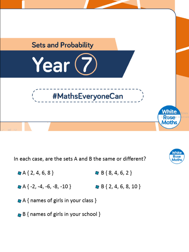Y7 Sets and Probability Exemplar Questions | PDF | Probability ...