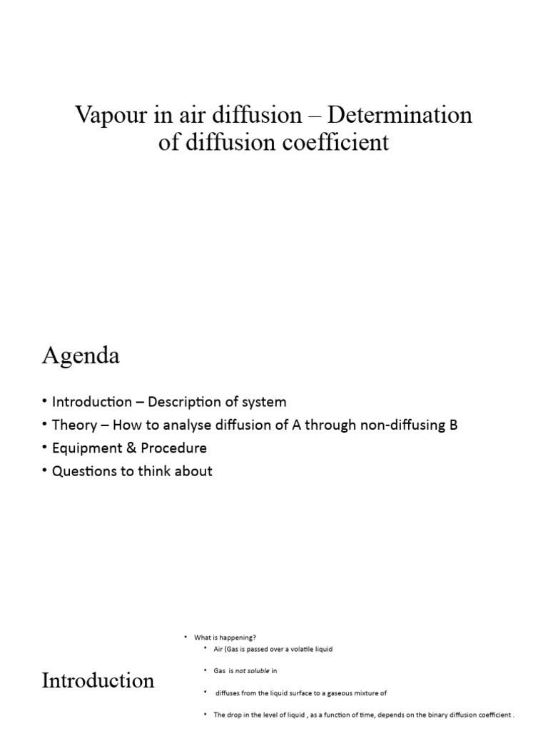 Vapor in Air Diffusion - Intro | PDF
