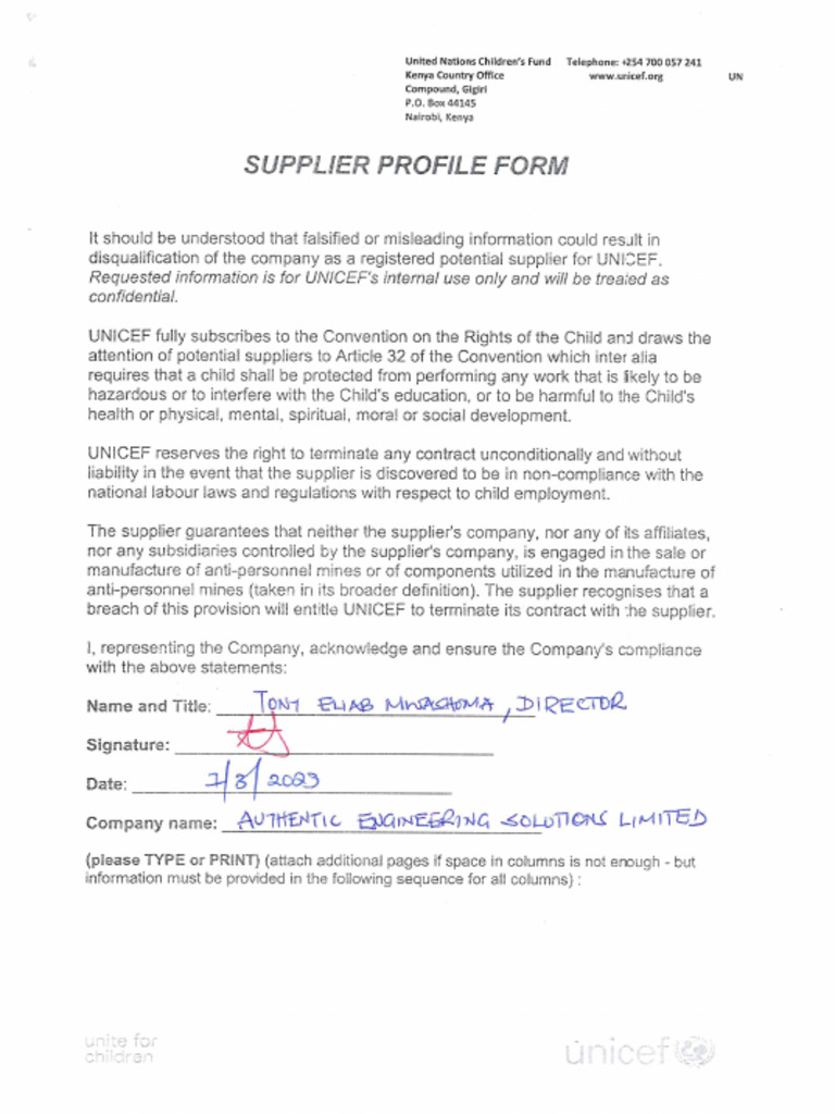 Supply Form | PDF