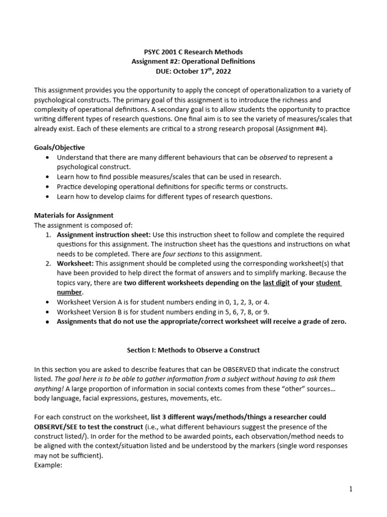 Operational Definitions in Psychology Research | PDF | Psychology | Memory