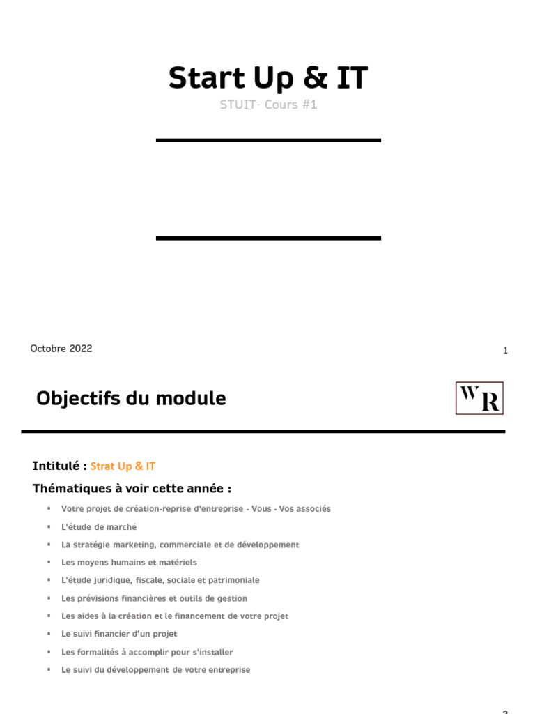Cours de Gestion de Projet Startup | PDF | Business | Commercialisation