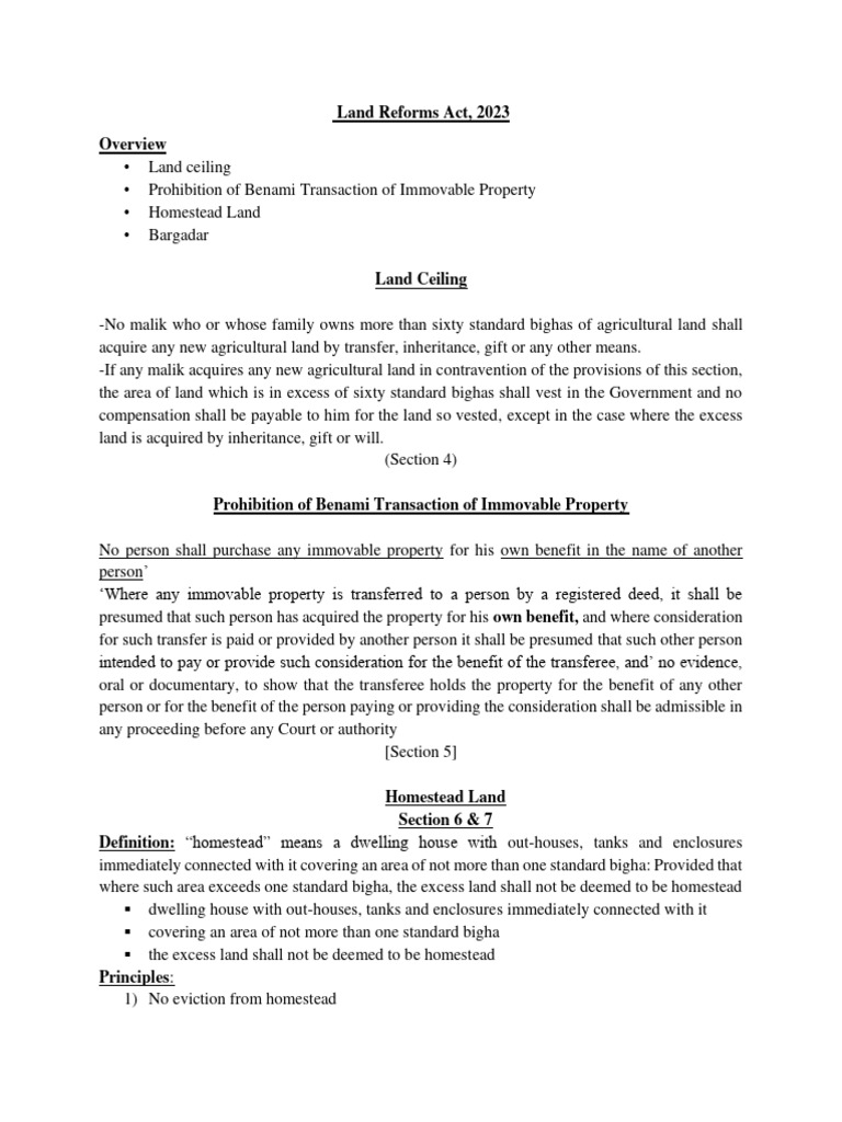Land Reforms Act | PDF | Justice | Crime & Violence