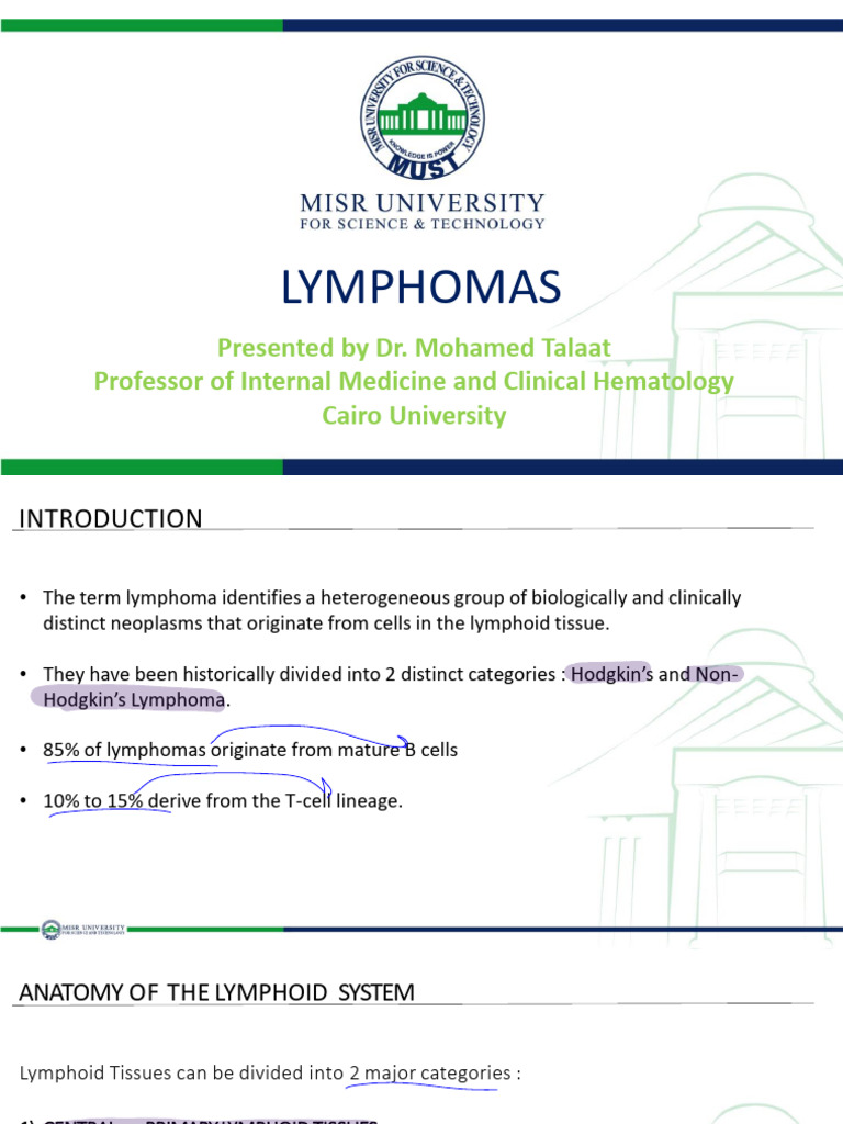 2 - Lymphoma Lecture by Dr. M T - Presentation | PDF | Lymphoma ...