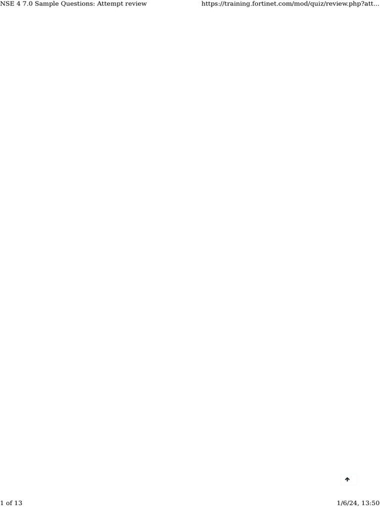 NSE 4 7.0 Sample Questions Attempt Review | PDF | Public Key ...