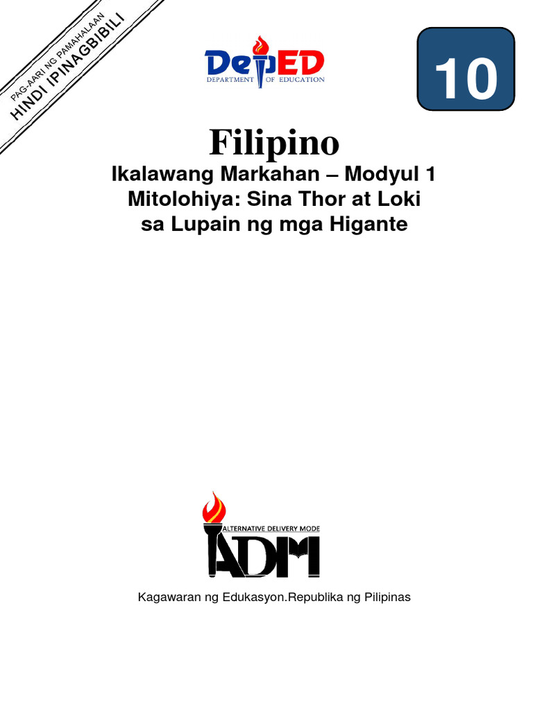 Filipino10 Q2 M1 Mitolohiya | PDF