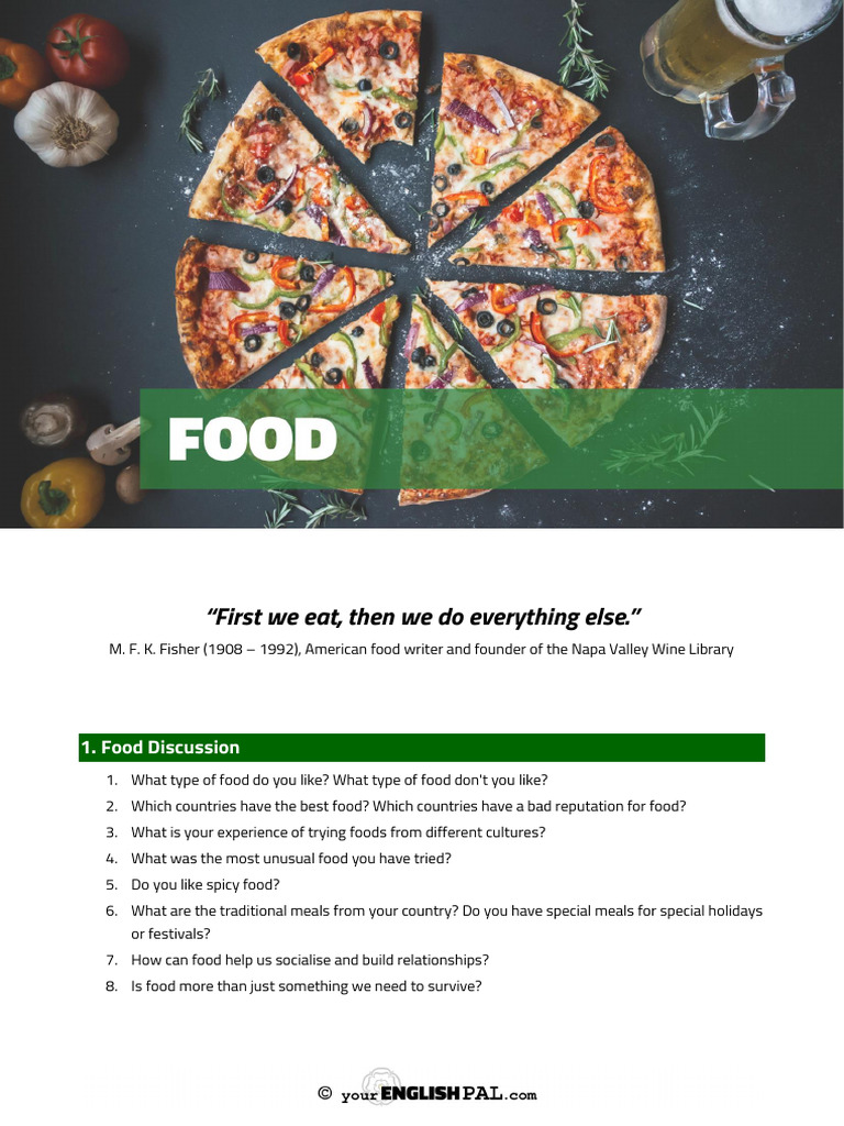 Exploring Food Preferences and Culture | PDF | Taste | Meal