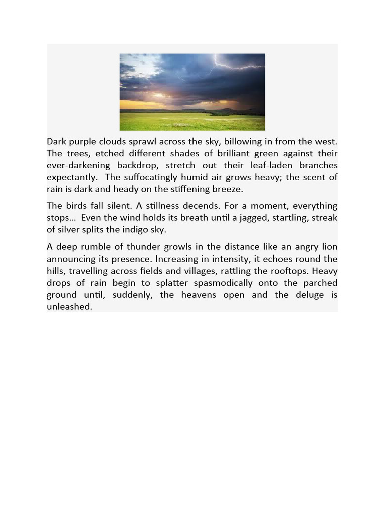 Thunderstorm Approaches: Nature's Fury | PDF | Poetry