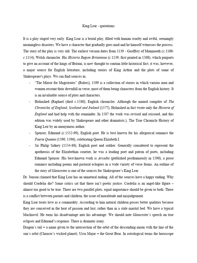 King Lear | PDF | King Lear