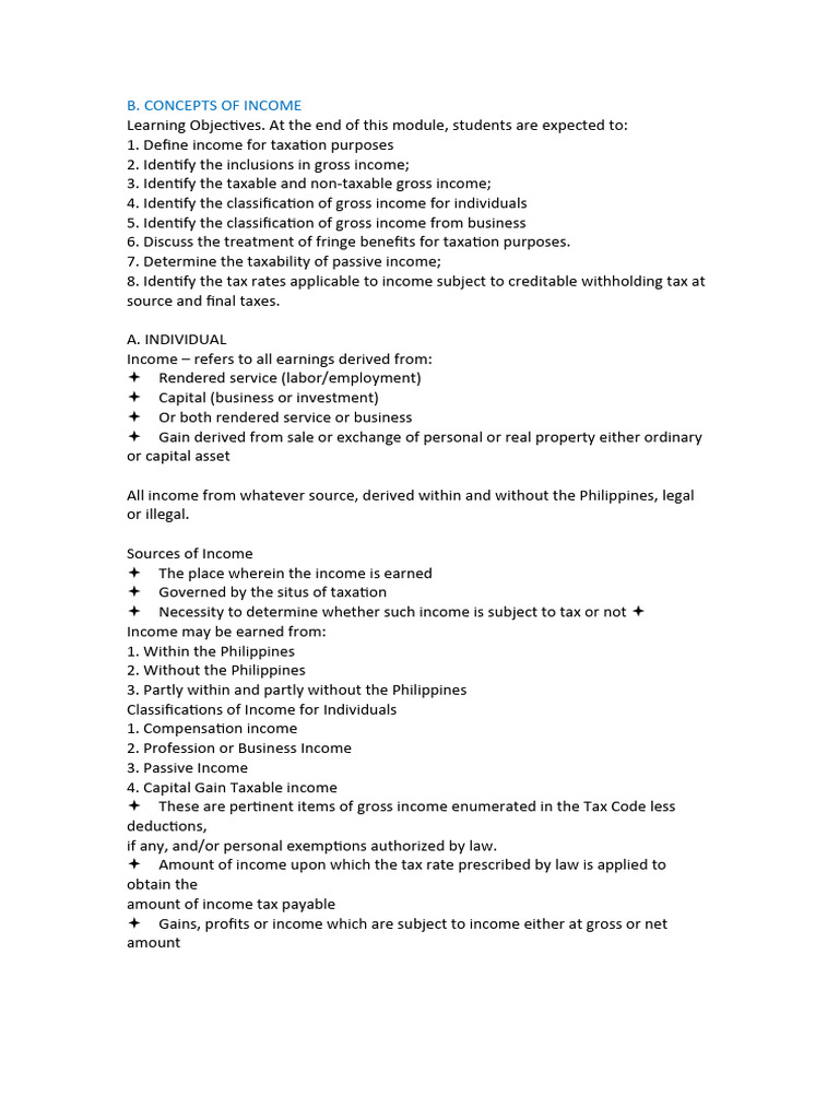 tAX-LESSON-B-. | PDF | Gross Income | Taxes